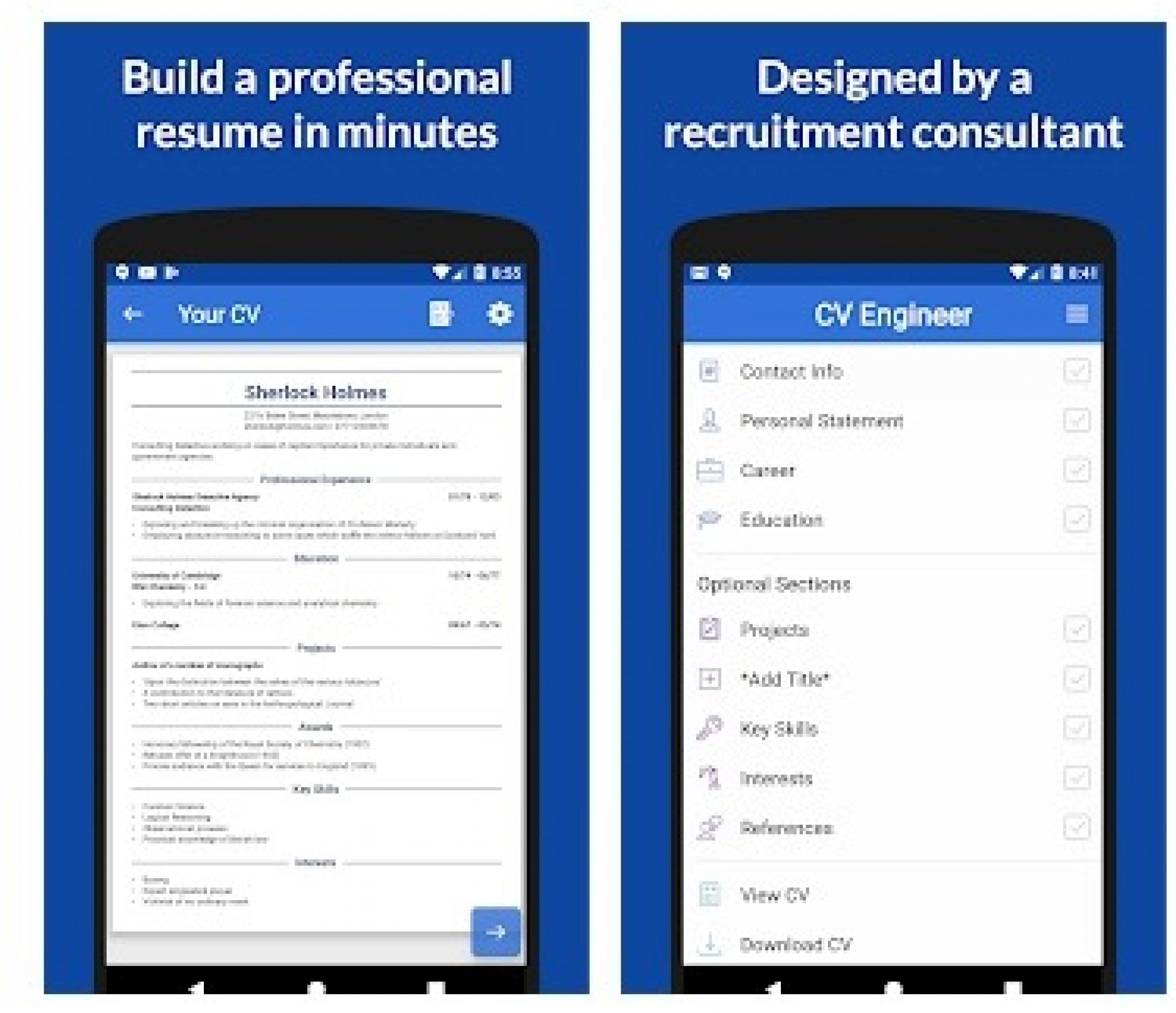 8 best resume apps free download + bonus | Free apps for Android and iOS