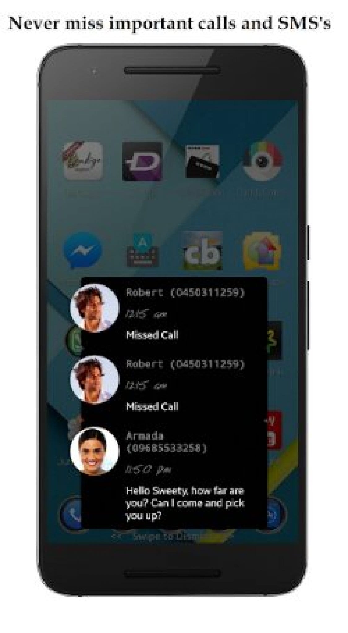 Missed call & SMS notification | Free apps for Android and iOS