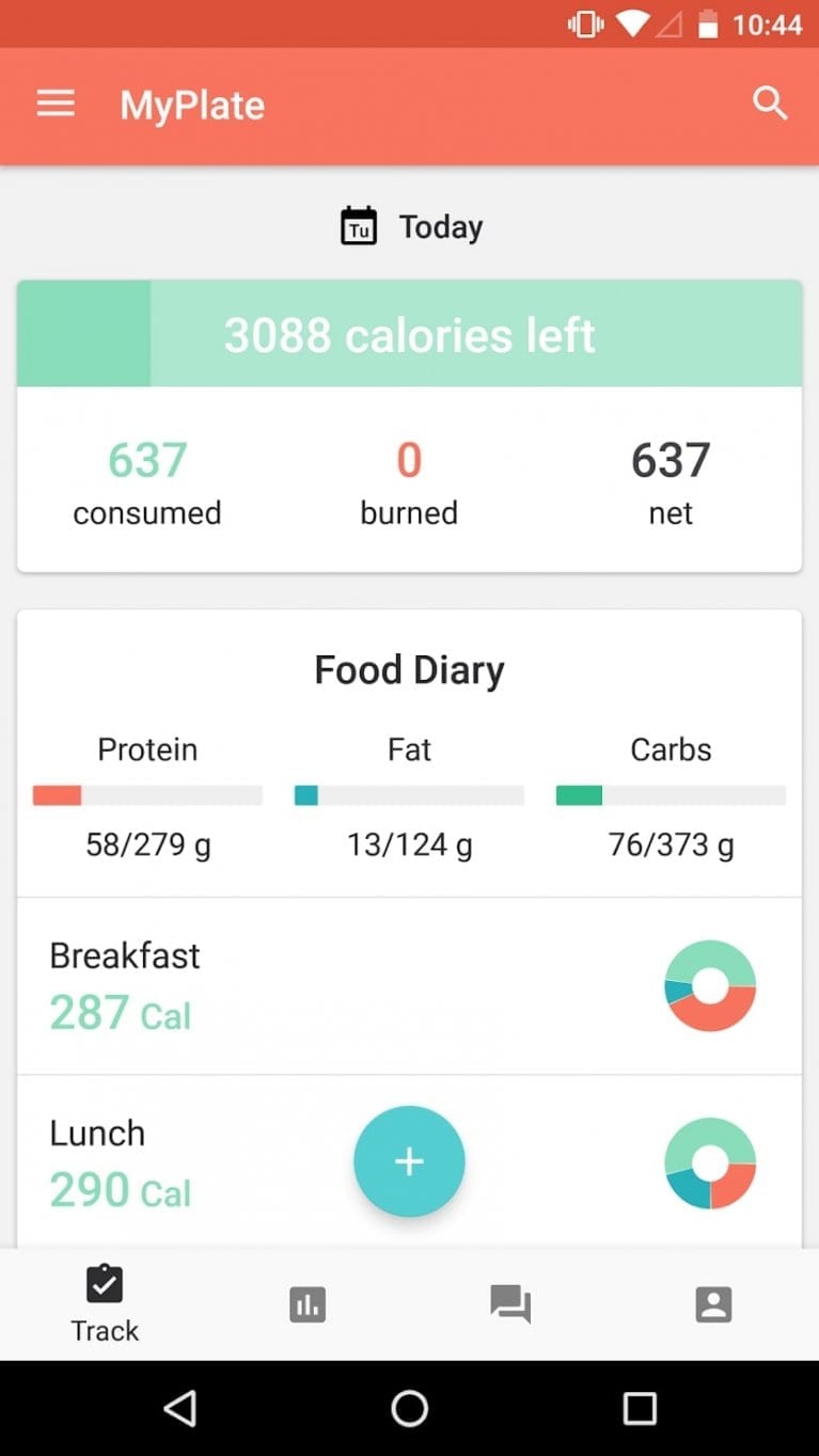 MyPlate Calorie Tracker screen 1 | Freeappsforme - Free apps for ...
