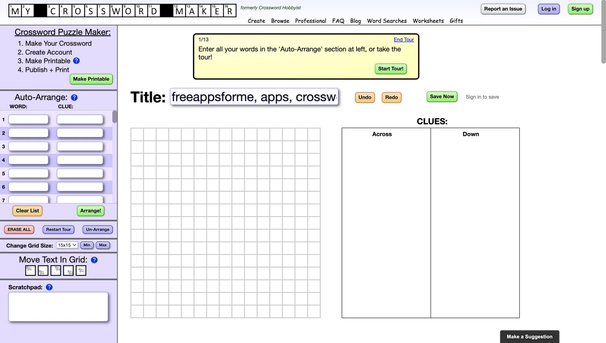 17 Free Crossword Puzzle Makers (Apps & Websites) | Freeappsforme ...